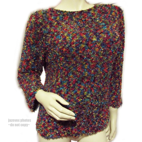 Acorn | Sweaters | Vintage 8s 90s Acorn Knit Sweater S Rainbow ...